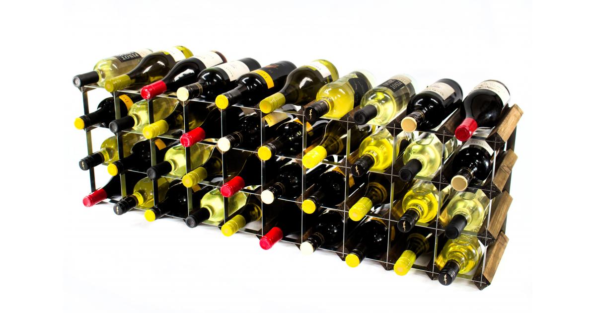 30/40 Bottle Cupboard Top Walnut Wine Rack - Cranville Wine Racks